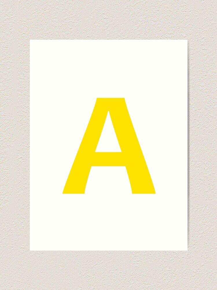 "Yellow color Letter A" Art Print for Sale by WECreations | Redbubble