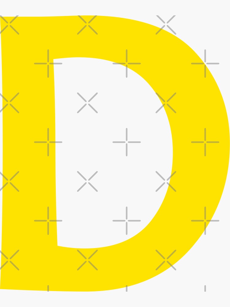 "Yellow color Letter D" Sticker for Sale by WECreations | Redbubble