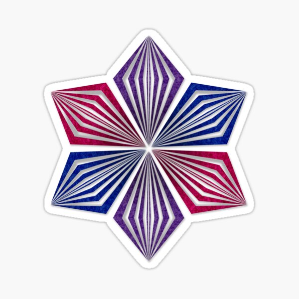 "Bisexual Pride Flag Colored Geometric Starburst" Sticker for Sale by ...