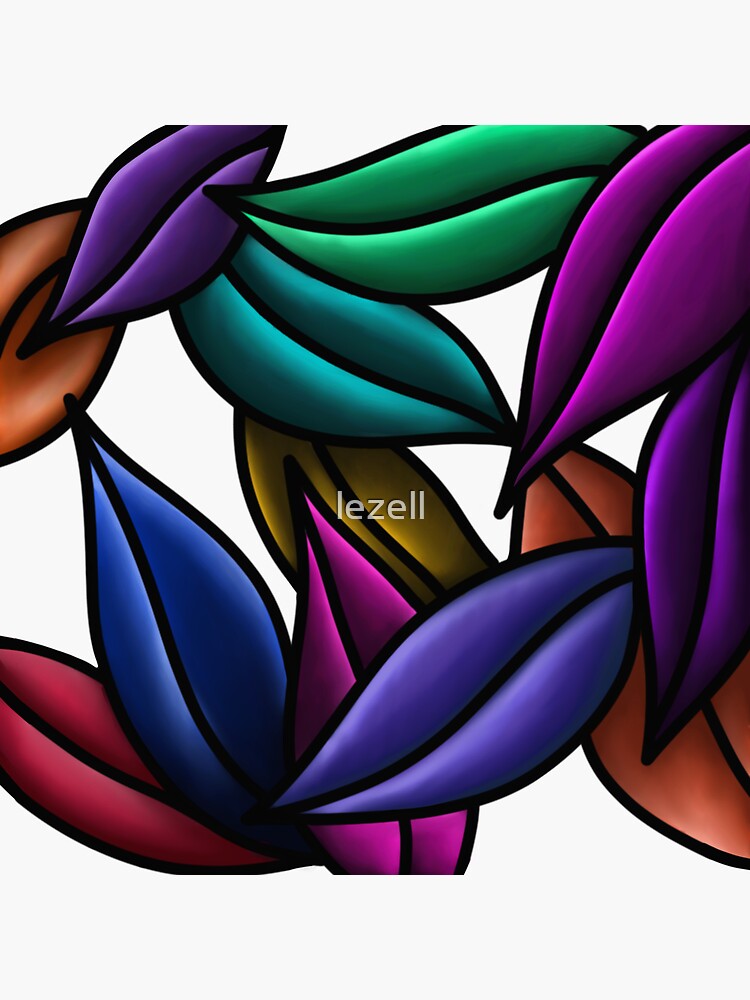 "Bright Jeweled Leaves" Sticker for Sale by lezell | Redbubble