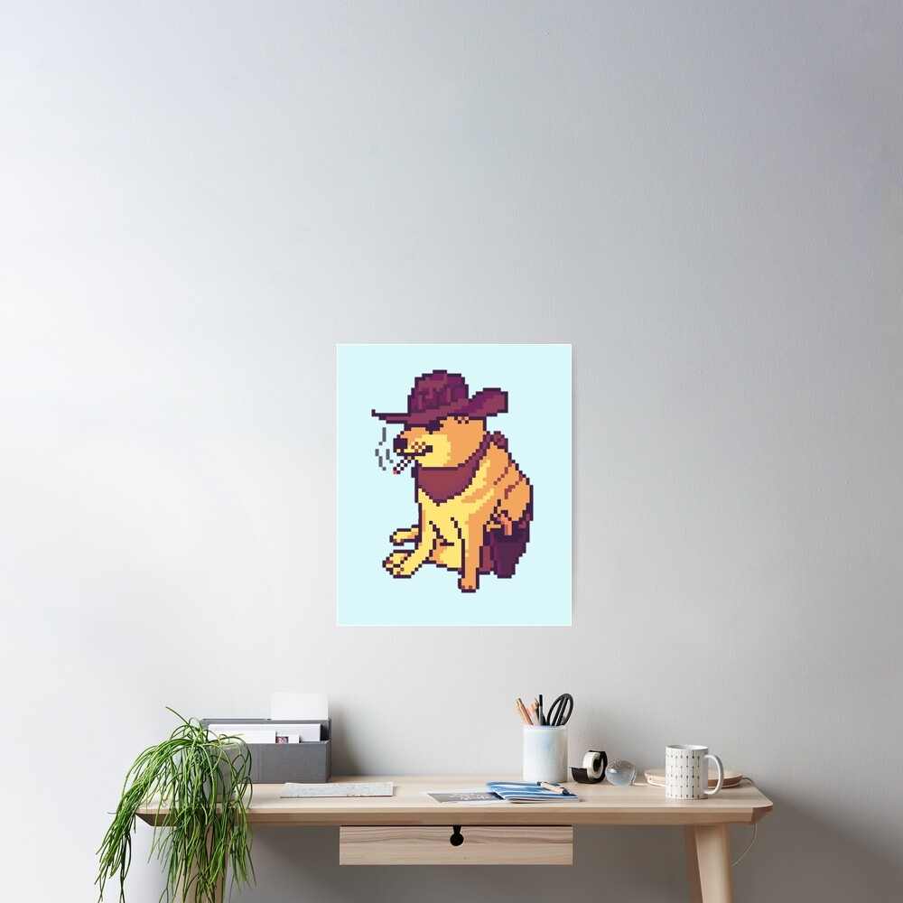 "Cheems Doge Cowboy Pixel Art" Poster for Sale by redakhatib | Redbubble