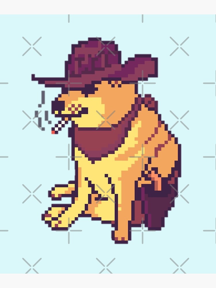 "Cheems Doge Cowboy Pixel Art" Poster for Sale by redakhatib | Redbubble