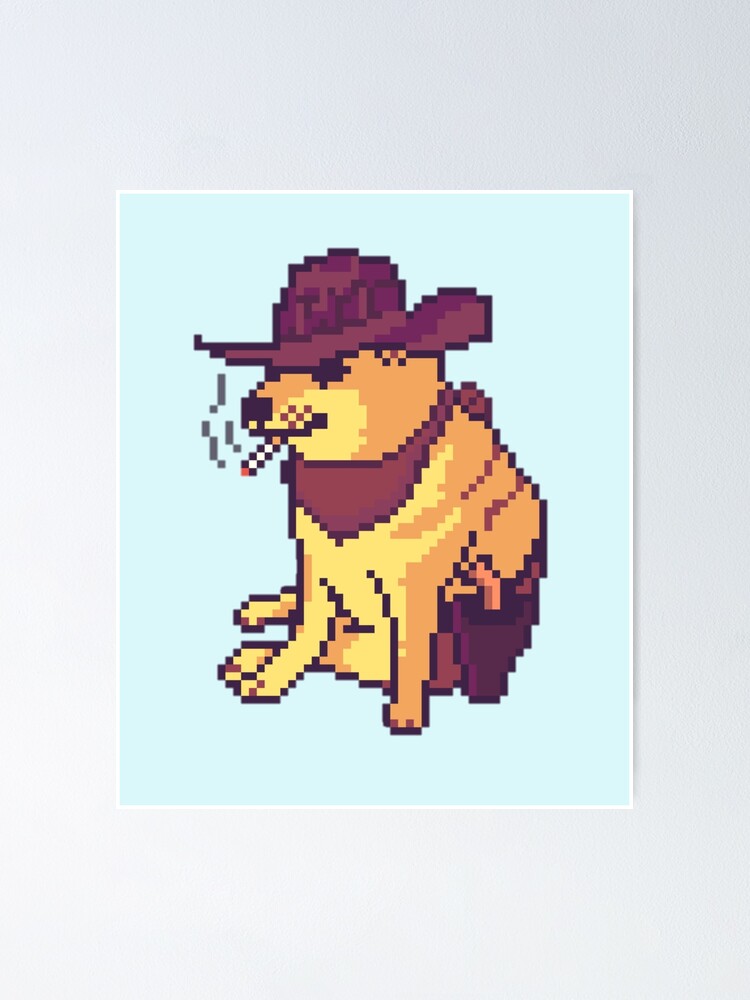 "Cheems Doge Cowboy Pixel Art" Poster for Sale by redakhatib | Redbubble