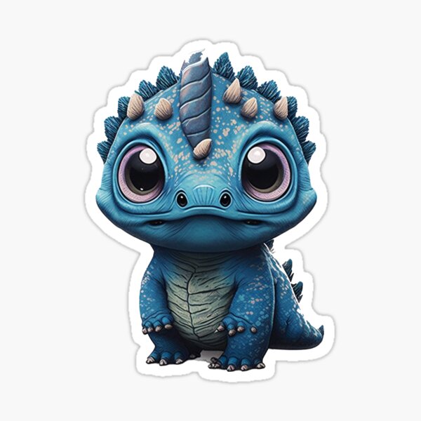 "Cute little blue dinosaur " Sticker for Sale by artiologya | Redbubble