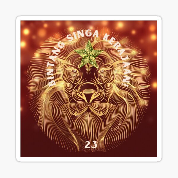 "BINTANG SINGA KERAJAAN 23!" Sticker for Sale by LadyWise | Redbubble