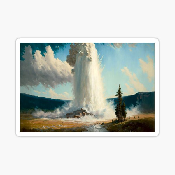 "Erupting Beauty - Old Faithful Geyser" Sticker for Sale by ksaarto ...