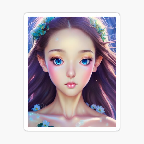"Kawaii Anime Girl Cute Flowers" Sticker for Sale by LaLilacRose ...