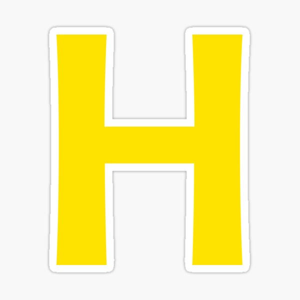 Yellow Letter H Gouden Letter Broche; Letter H Juweelwinkel.nl