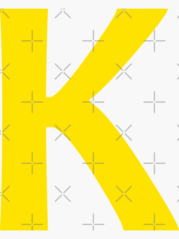 "Yellow color Letter K" Sticker for Sale by WECreations | Redbubble