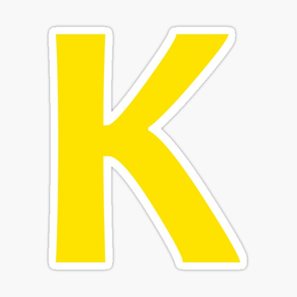 "Yellow color Letter K" Sticker for Sale by WECreations | Redbubble
