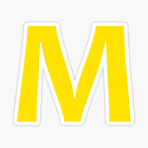 "Yellow color Letter M" Sticker for Sale by WECreations | Redbubble