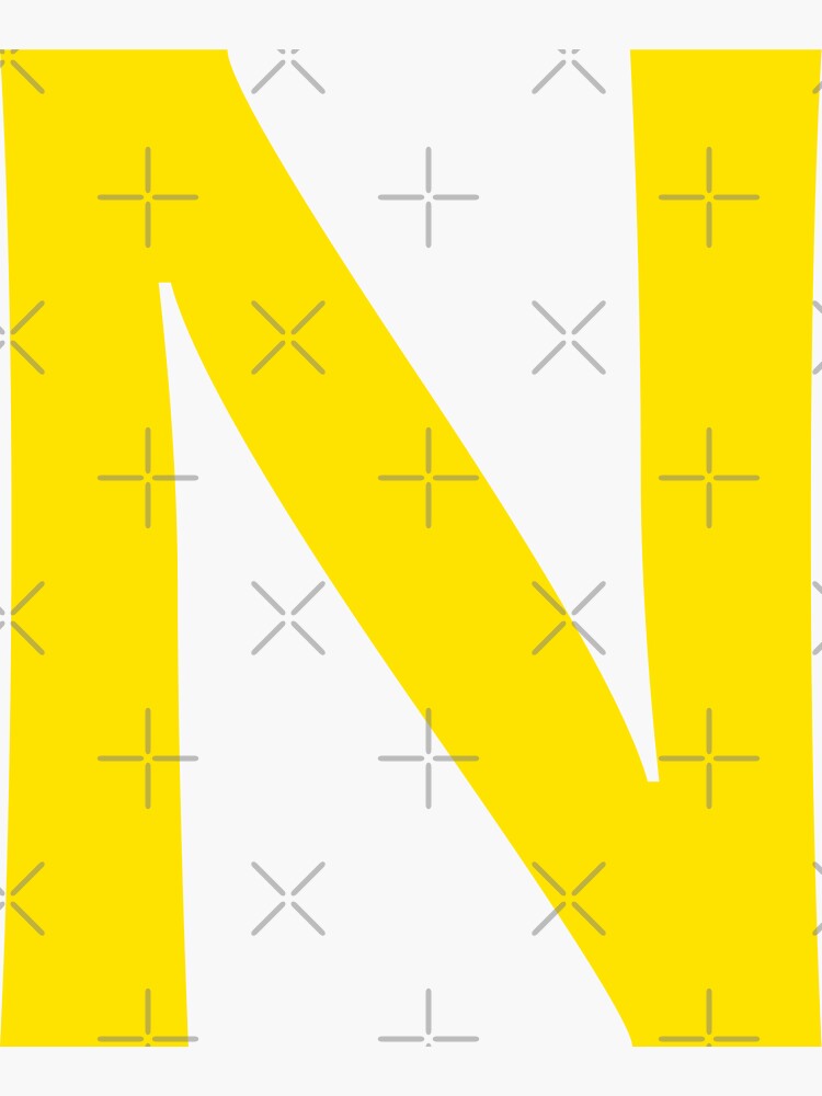 "Yellow color Letter N" Sticker for Sale by WECreations | Redbubble