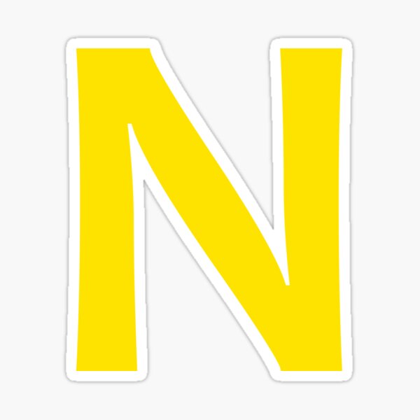 "Yellow color Letter N" Sticker for Sale by WECreations | Redbubble