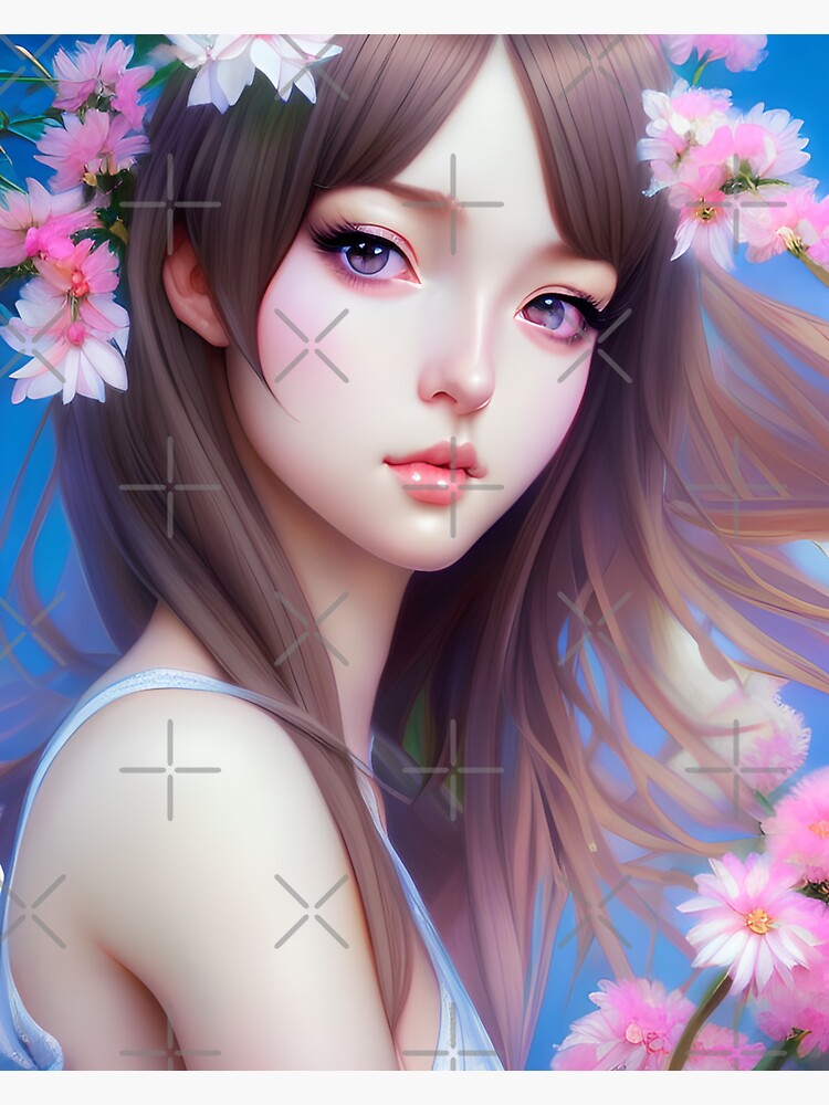 "Kawaii Anime Girl In Tank Top" Sticker for Sale by LaLilacRose | Redbubble