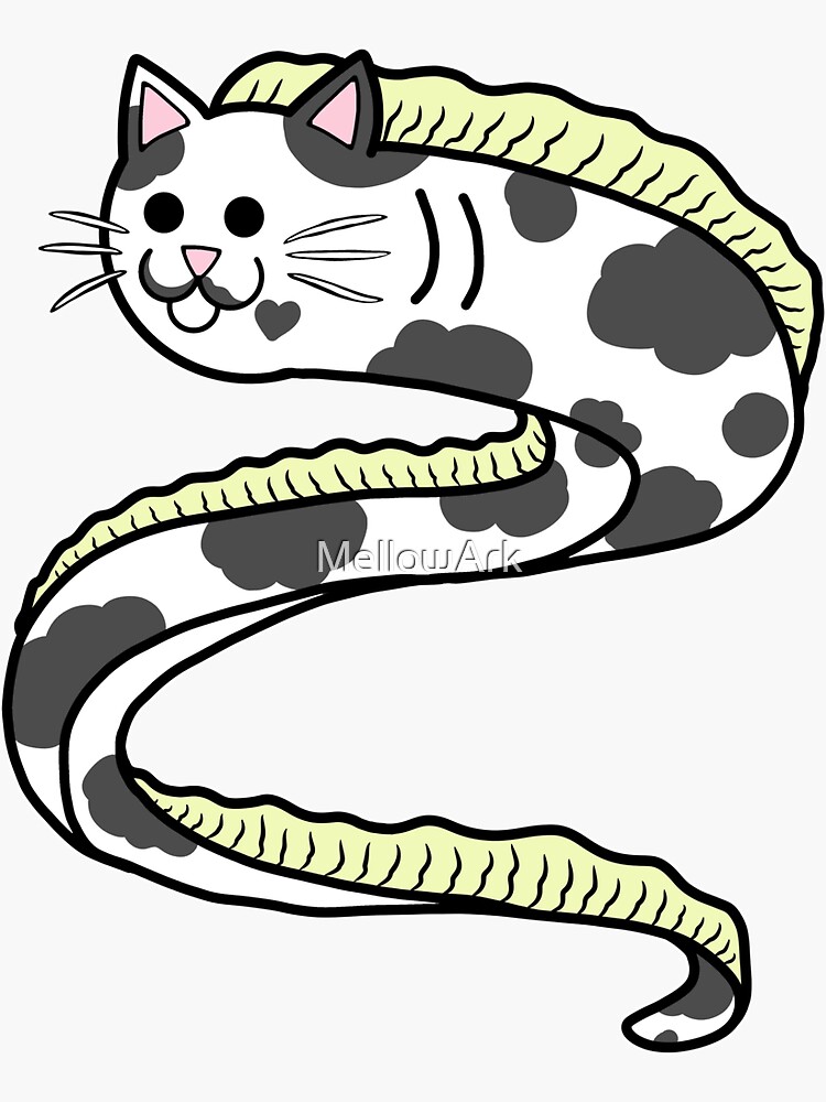 "Cute MooMoo MerMeow "F-Eel-ine" Sticker " Sticker for Sale by ...