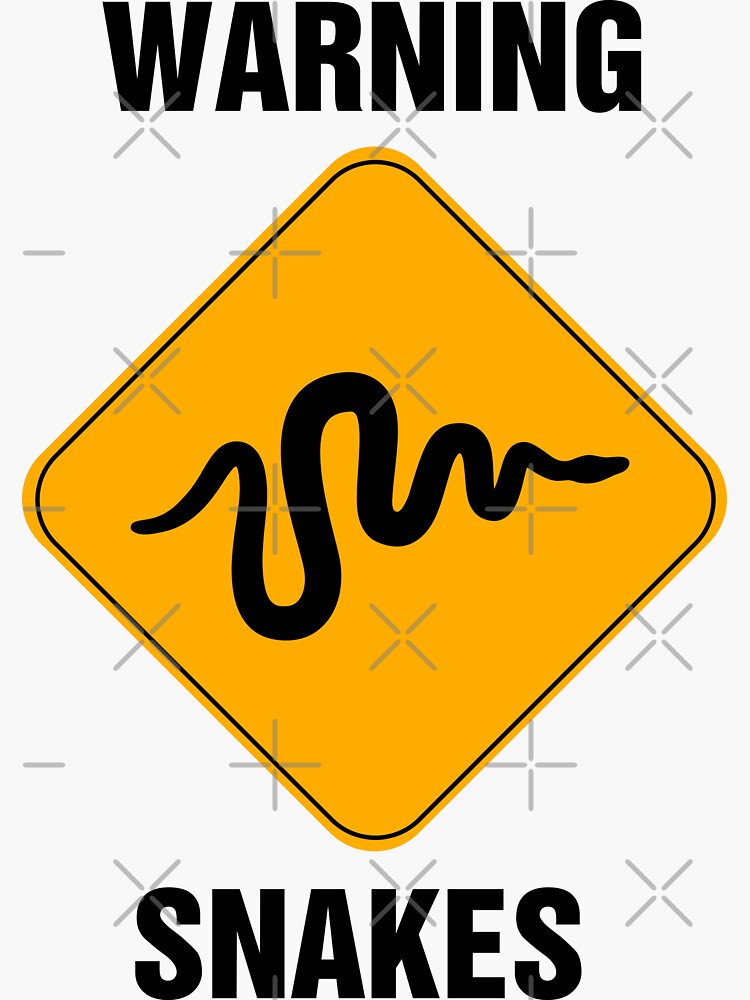 "Snake warning sign" Sticker for Sale by soummuss | Redbubble