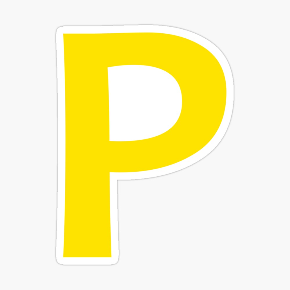 Yellow Letter P Gold Color Alphabet Letter P, 2" Block Style Iron On