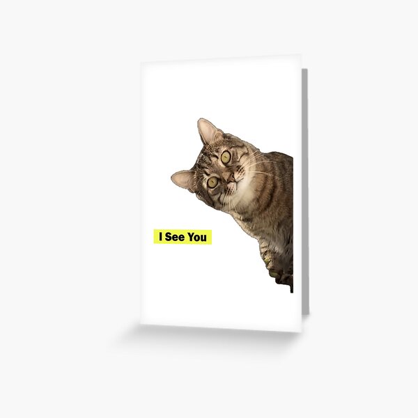 "I See You Cat Meme" Greeting Card for Sale by Uday24 | Redbubble