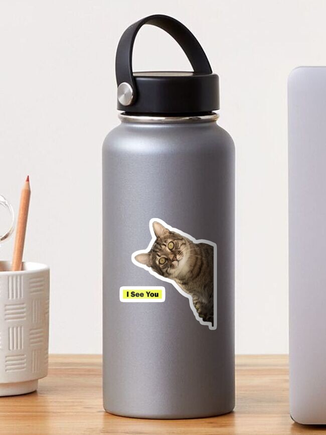 "I See You Cat Meme" Sticker for Sale by Uday24 | Redbubble