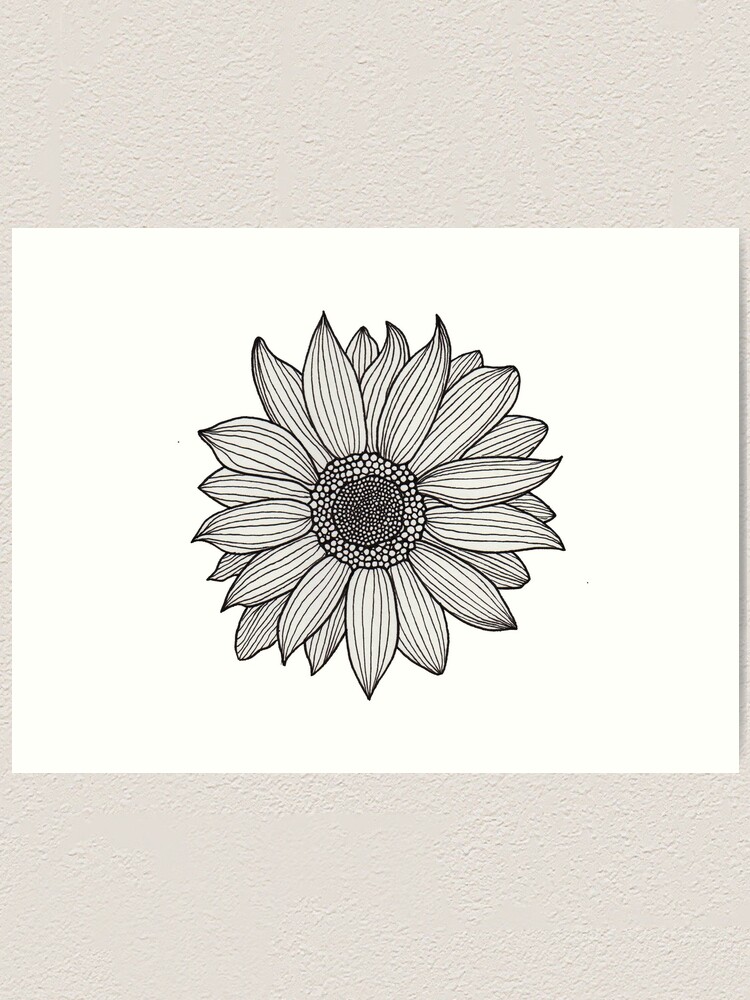 "Sunflower Zentangle" Art Print for Sale by ally1021 | Redbubble