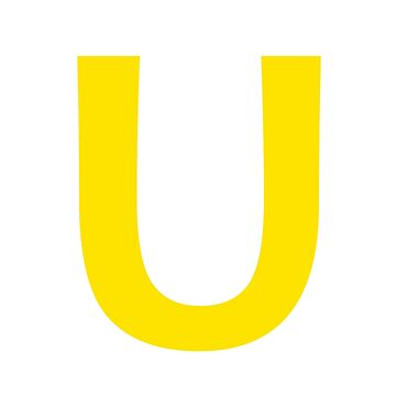 "Yellow color Letter U" Sticker for Sale by WECreations | Redbubble