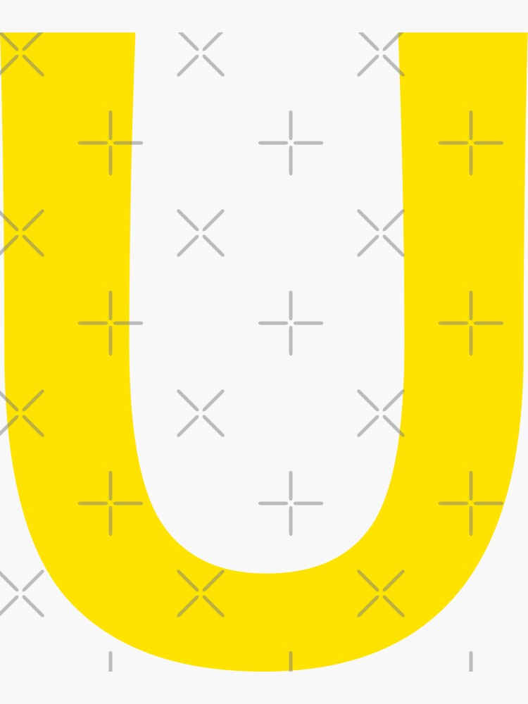 "Yellow color Letter U" Sticker for Sale by WECreations | Redbubble