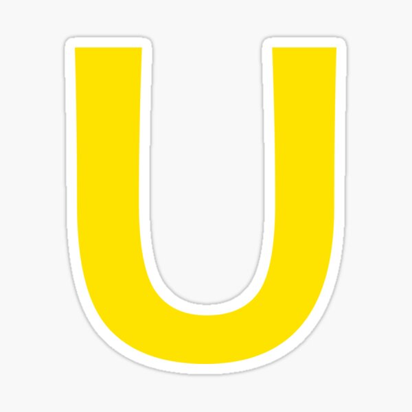 "Yellow color Letter U" Sticker for Sale by WECreations | Redbubble