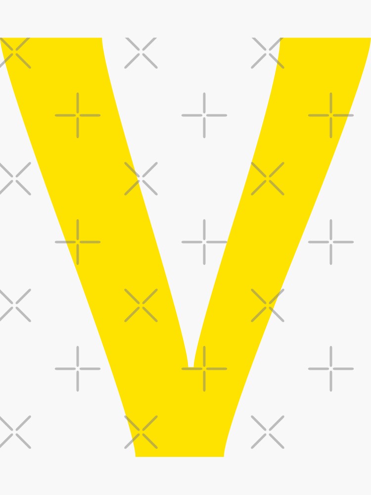"Yellow color Letter V" Sticker for Sale by WECreations | Redbubble