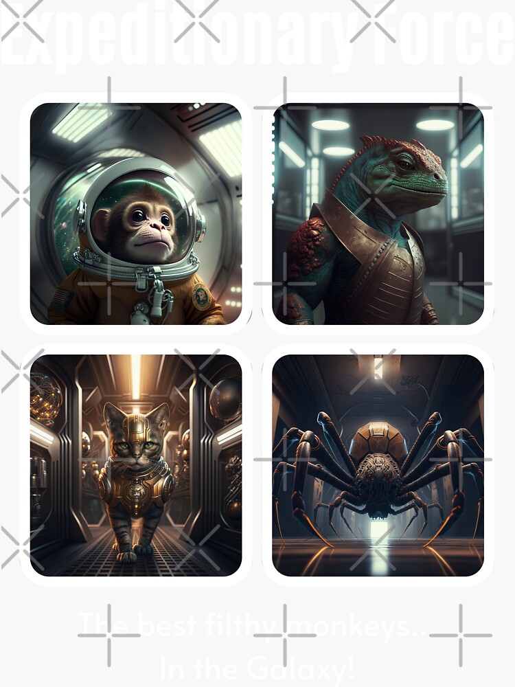 "Filthy Monkeys - Expeditionary Force" Sticker for Sale by ai ...