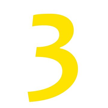 "Yellow color Number 3 | Yellow color Number Three" Sticker for Sale by ...