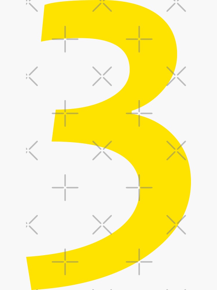 "Yellow color Number 3 | Yellow color Number Three" Sticker for Sale by ...