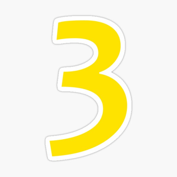"Yellow color Number 3 | Yellow color Number Three" Sticker for Sale by ...