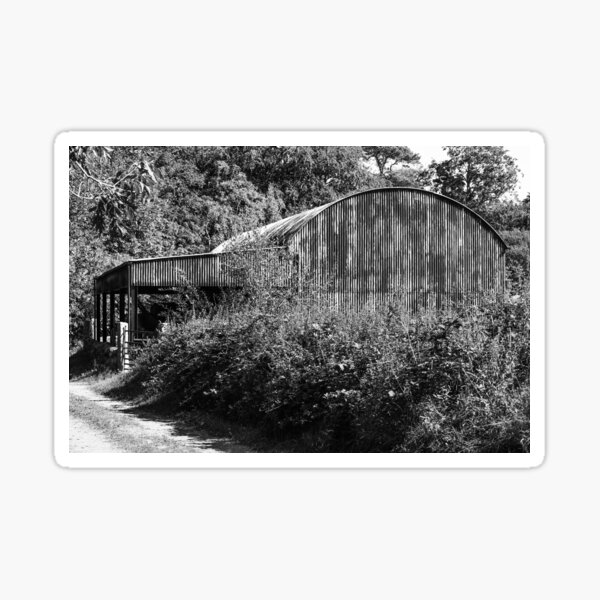 "Shed on Farmland Northern Ireland bw" Sticker for Sale by ...