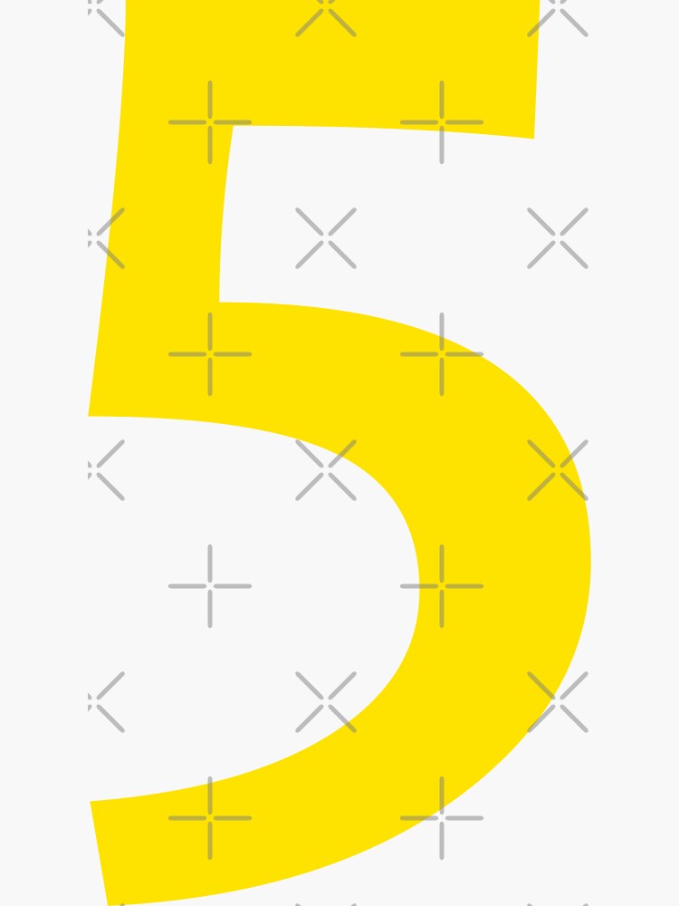 "Yellow color Number 5 | Yellow color Number Five" Sticker for Sale by ...