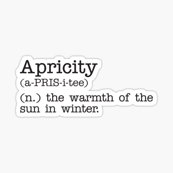"Apricity - Latin - Beautiful Word Definition - Typewriter" Sticker for ...