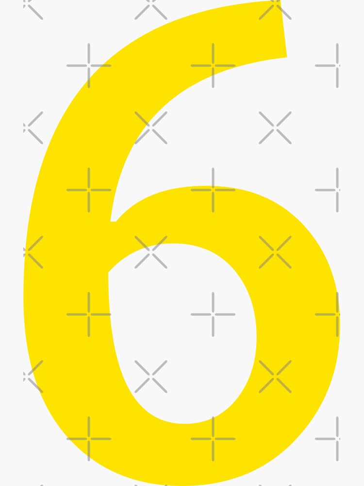 "Yellow color Number 6 | Yellow color Number Six" Sticker for Sale by ...