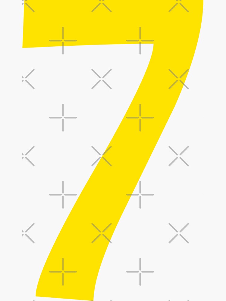 "Yellow color Number 7 | Yellow color Number Seven" Sticker for Sale by ...