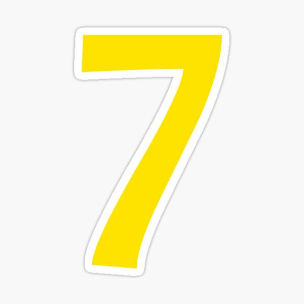 "Yellow color Number 7 | Yellow color Number Seven" Sticker for Sale by ...