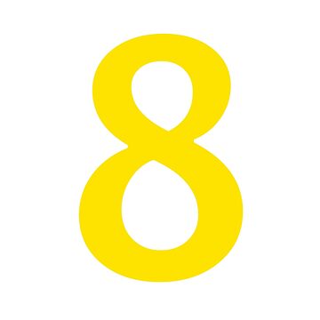 "Yellow color Number 8 | Yellow color Number Eight" Sticker for Sale by ...