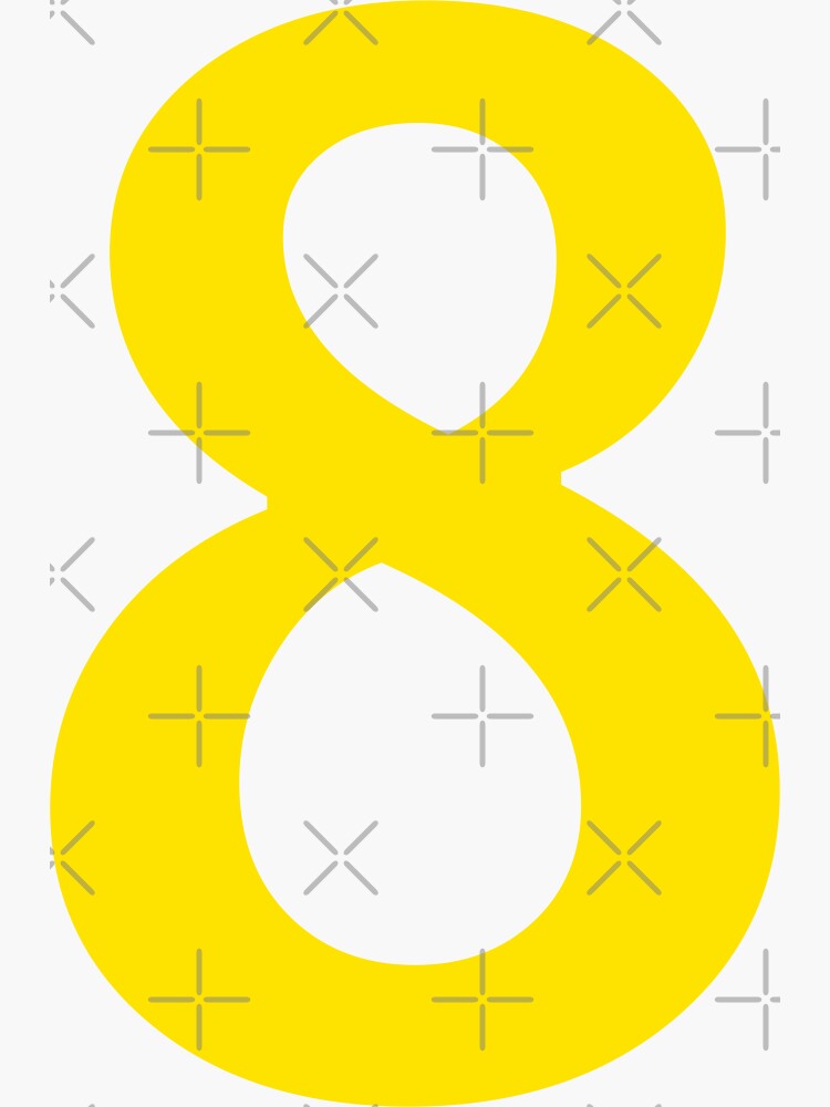 "Yellow color Number 8 | Yellow color Number Eight" Sticker for Sale by ...
