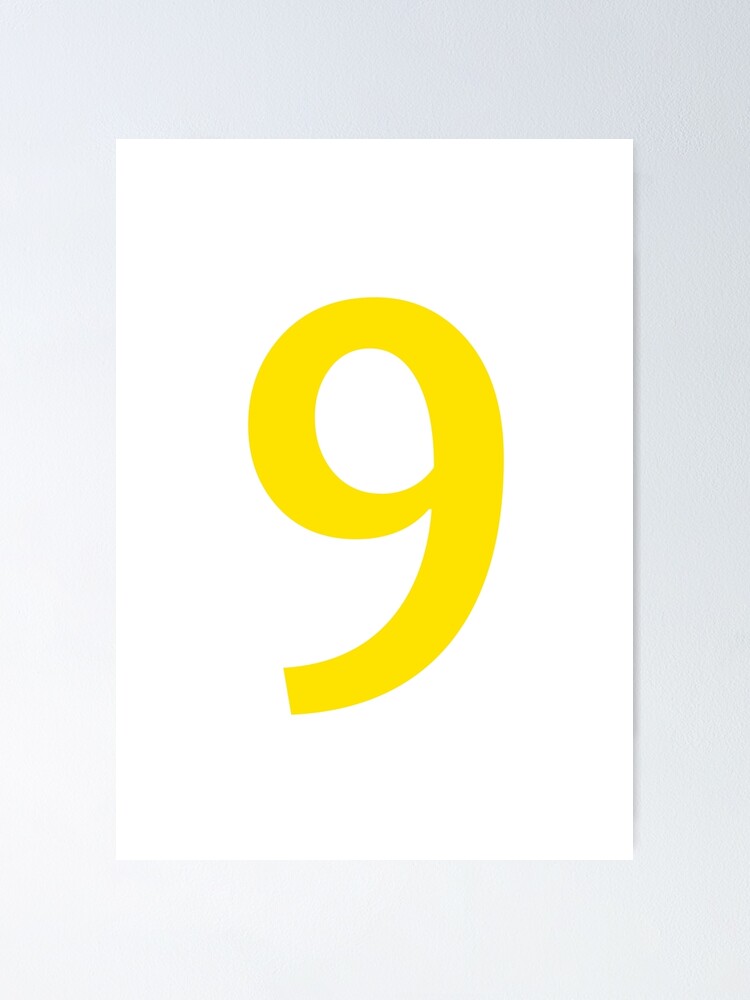 "Yellow color Number 9 | Yellow color Number Nine" Poster for Sale by ...