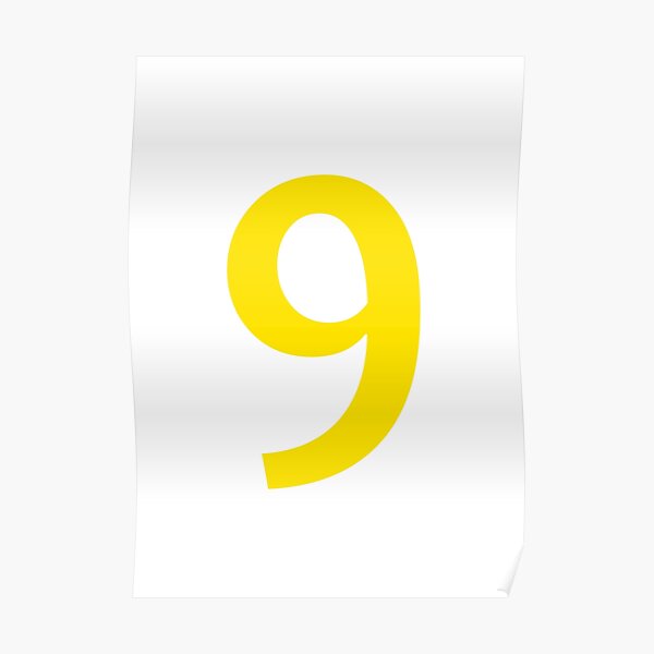 "Yellow color Number 9 | Yellow color Number Nine" Poster for Sale by ...