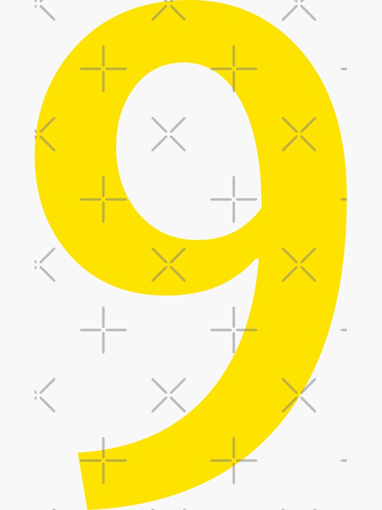 "Yellow color Number 9 | Yellow color Number Nine" Sticker for Sale by ...
