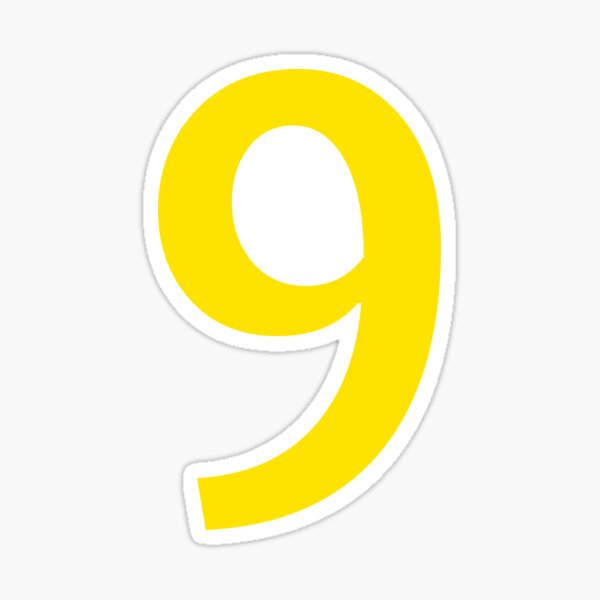 "Yellow color Number 9 | Yellow color Number Nine" Sticker for Sale by ...