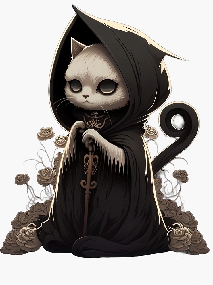 "Grim Reaper Cat" Sticker for Sale by The-Sinister | Redbubble