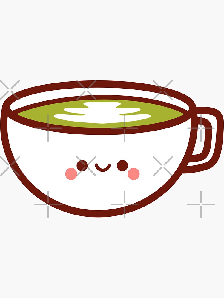 "Cute Kawaii Matcha Green Tea" Sticker for Sale by ISpyKawaii | Redbubble