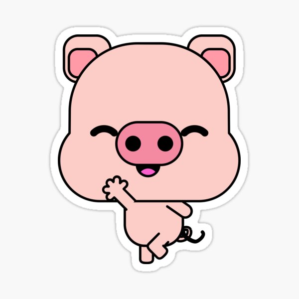 "Cute Pig raising hand" Sticker for Sale by Animster | Redbubble