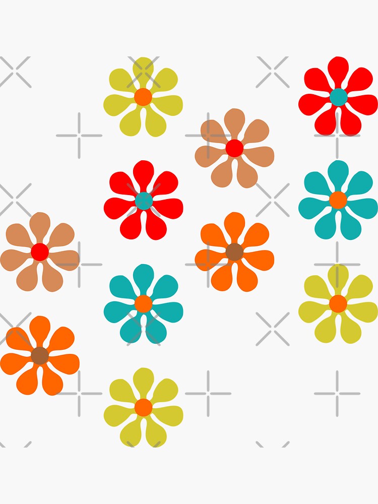 "Flower Arrangements | Funky retro flowers" Sticker for Sale by ...