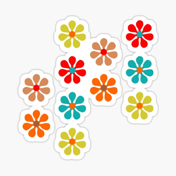 "Flower Arrangements | Funky retro flowers" Sticker for Sale by ...