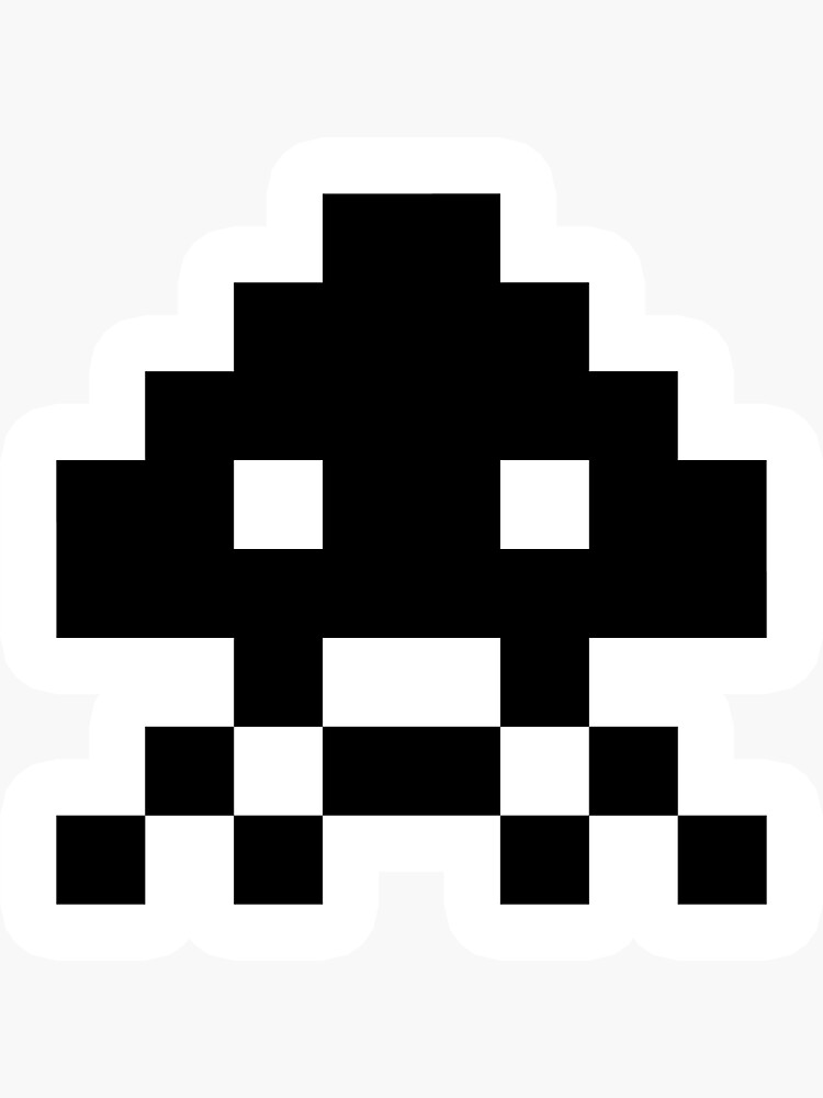 "Space invader character sticker" Sticker for Sale by dand1892 | Redbubble